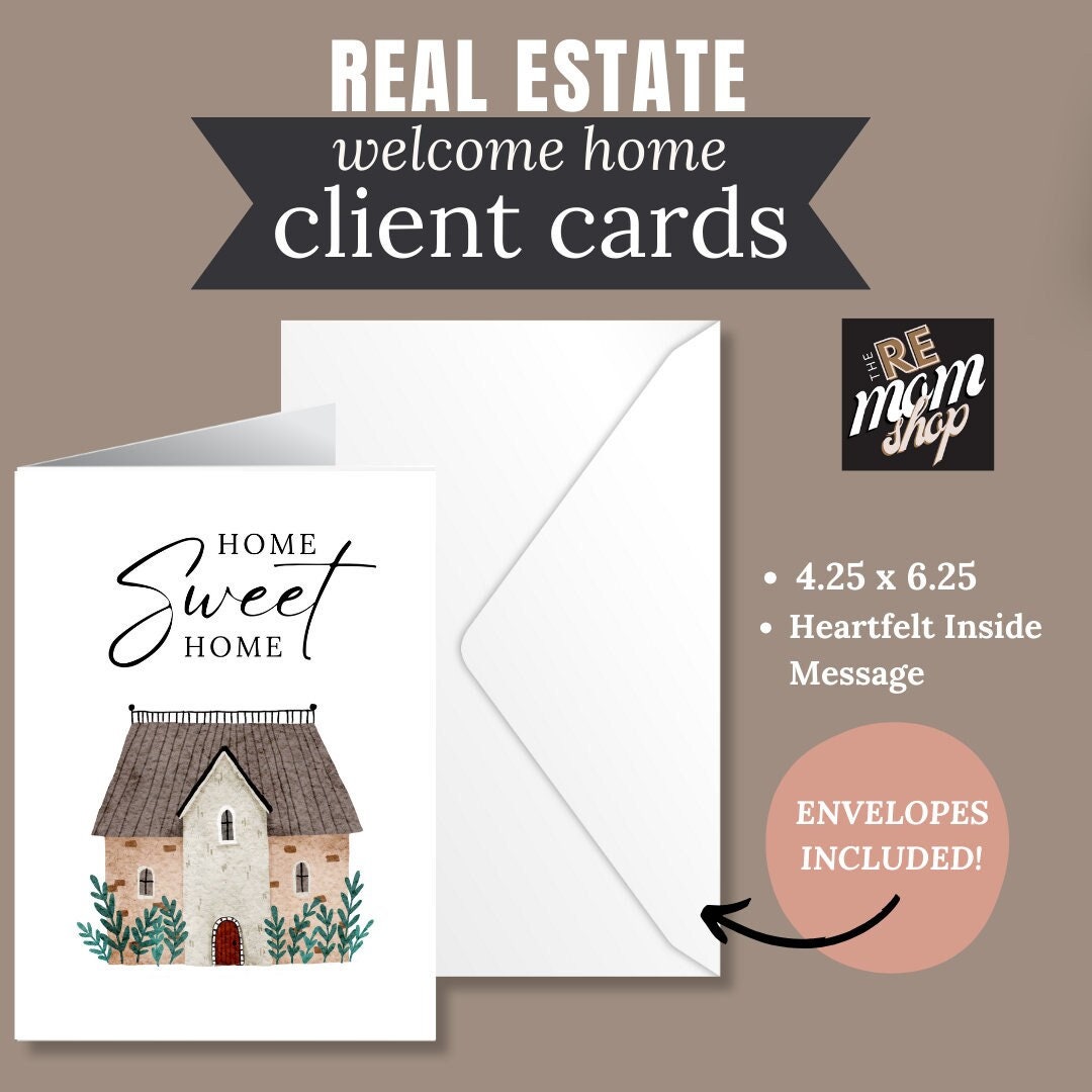 Welcome Home Card Greeting Card Realtor Buyer Card Buyer Gift Client ...