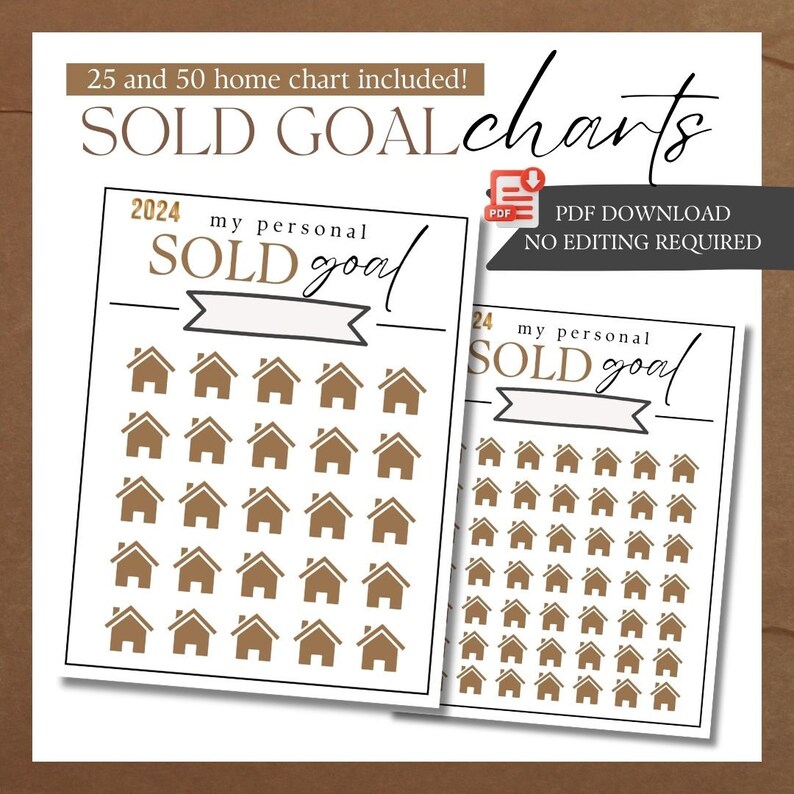 Sales Goal Chart | Real Estate Chart | Real Estate Templates | Goal ...