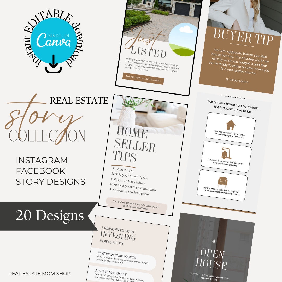 20 Editable Real Estate Social Media Story Designs | Canva | Real ...