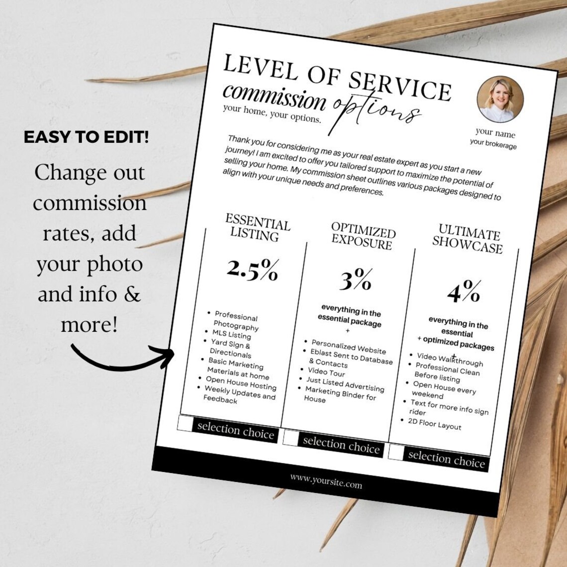 Real Estate Commission Sheet Template | Realtor Marketing (canva ...