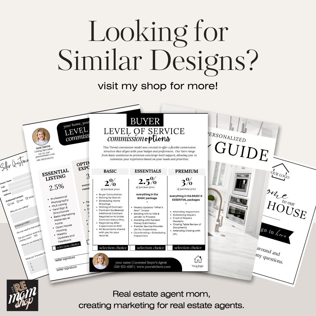 Real Estate Commission Sheet Template, Listing Presentation, Commission ...