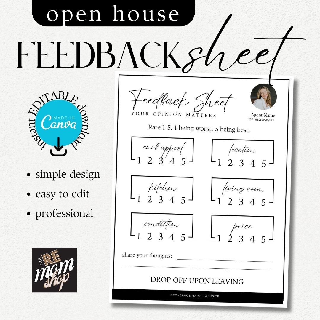 Real Estate Feedback Form Open House Marketing Download Real Estate ...