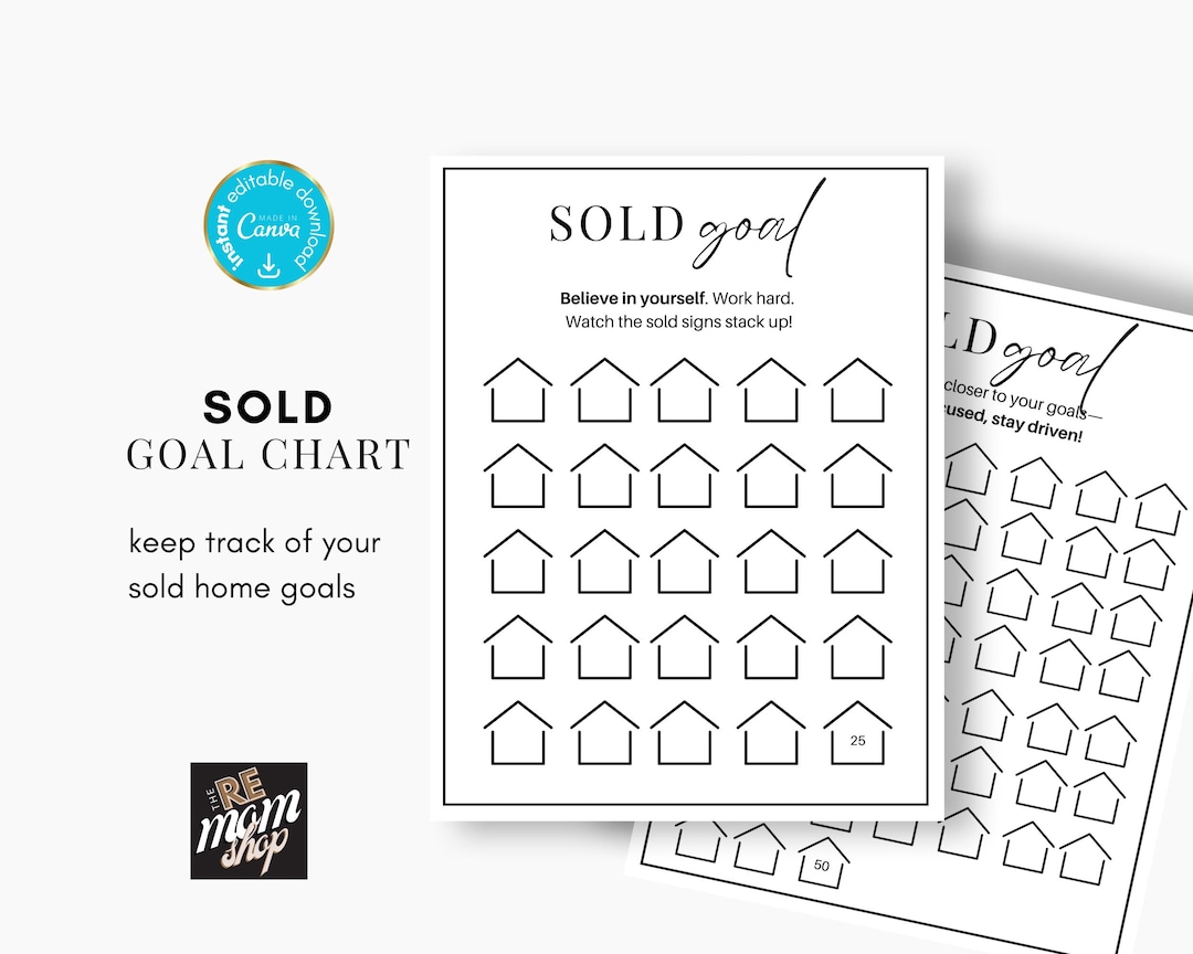 Sales Goal Chart for Realtors Real Estate Chart Real Estate Templates ...
