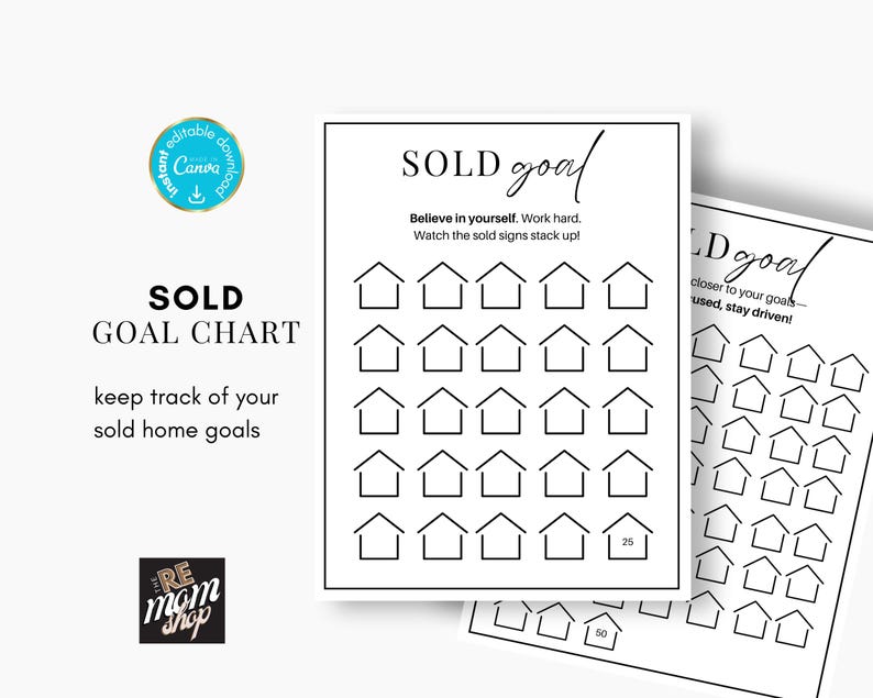 Sales Goal Chart for Realtors Real Estate Chart Real Estate Templates ...