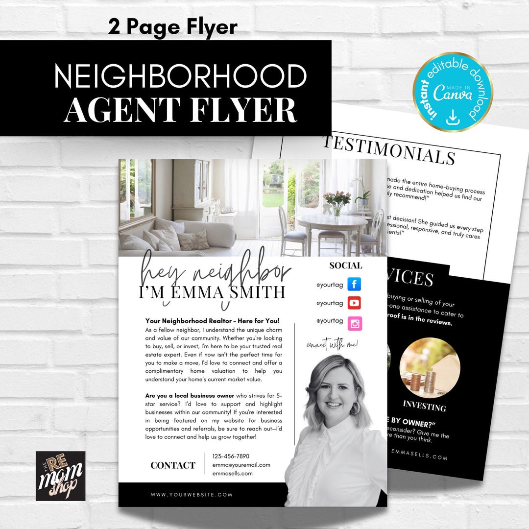Editable Realtor Introduction Flyer Template, Modern Design (canva) - Etsy
