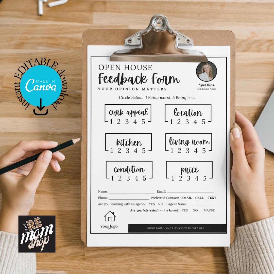 Real Estate Feedback Form Open House Marketing Download Real Estate ...