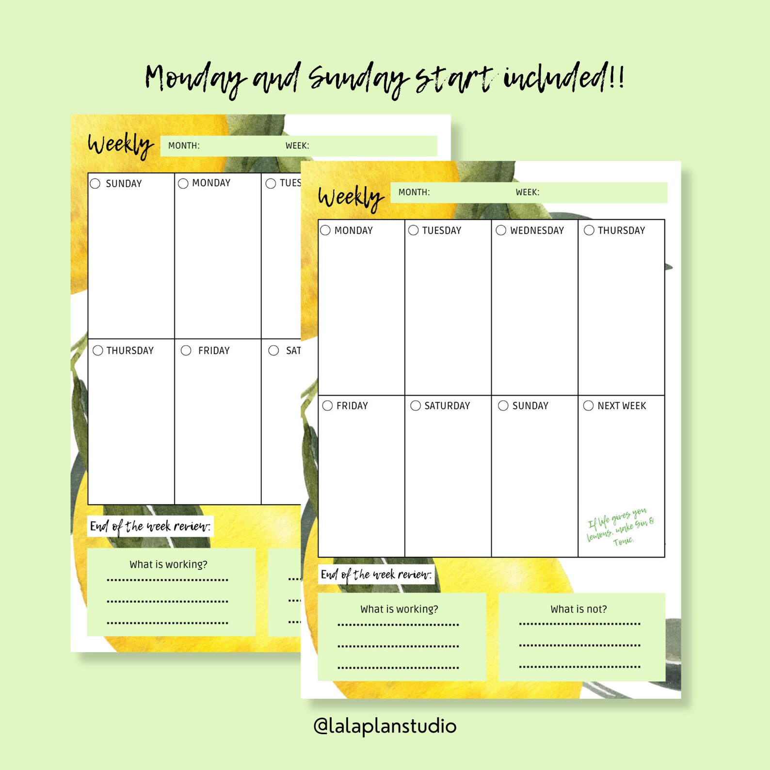 Printable Weekly Planner, Landscape and Portrait, Weekly Schedule, Week ...