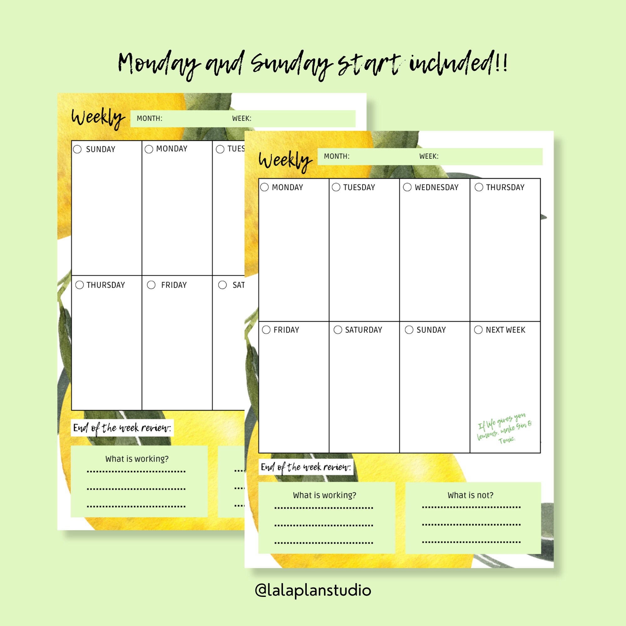 Printable Weekly Planner, Landscape and Portrait, Weekly Schedule, Week ...