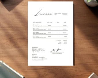 Luxury Marble Business Invoice Template, Minimalist Invoice, Modern ...