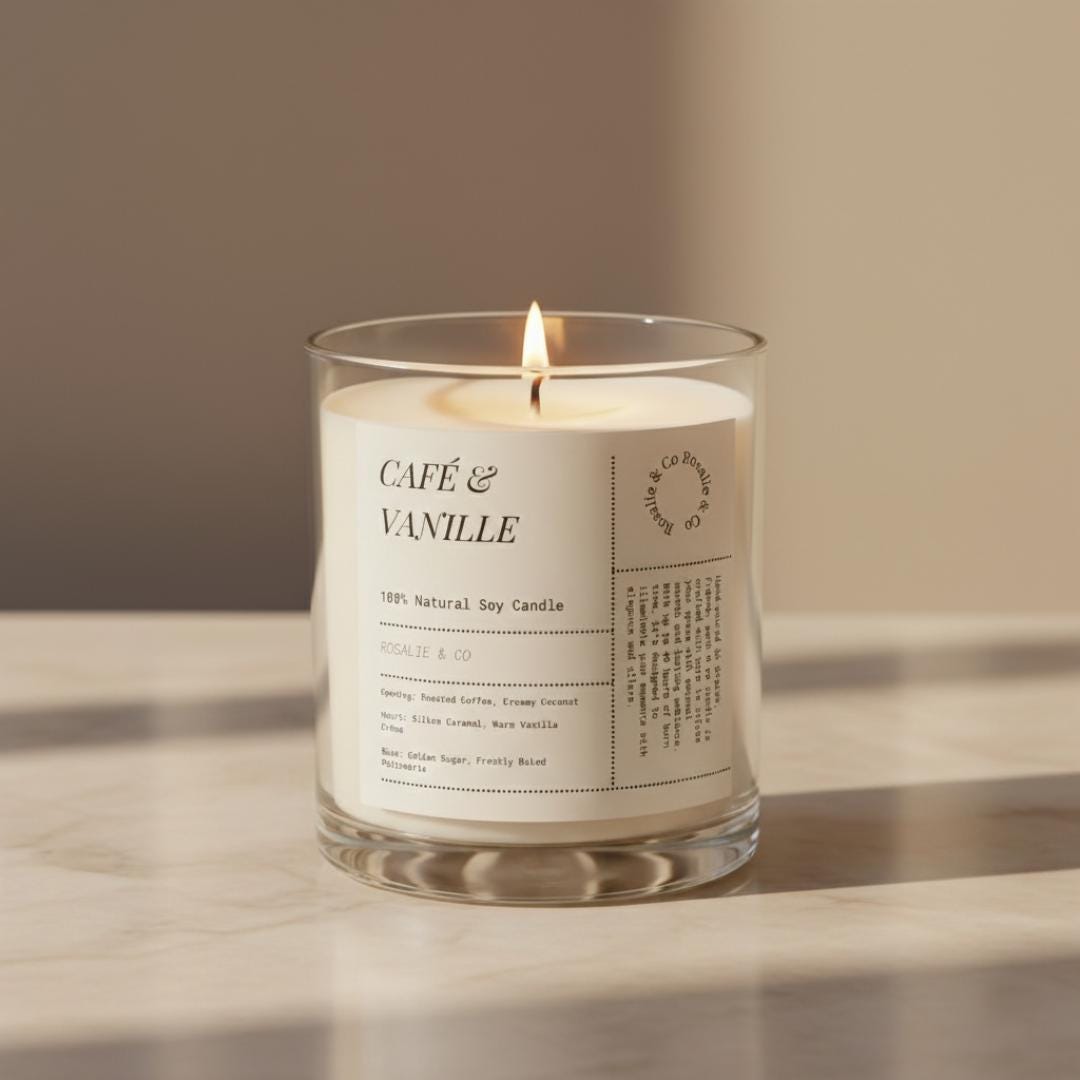 Elegant and Modern Candle Product Labels | Neutral Canva Template ...