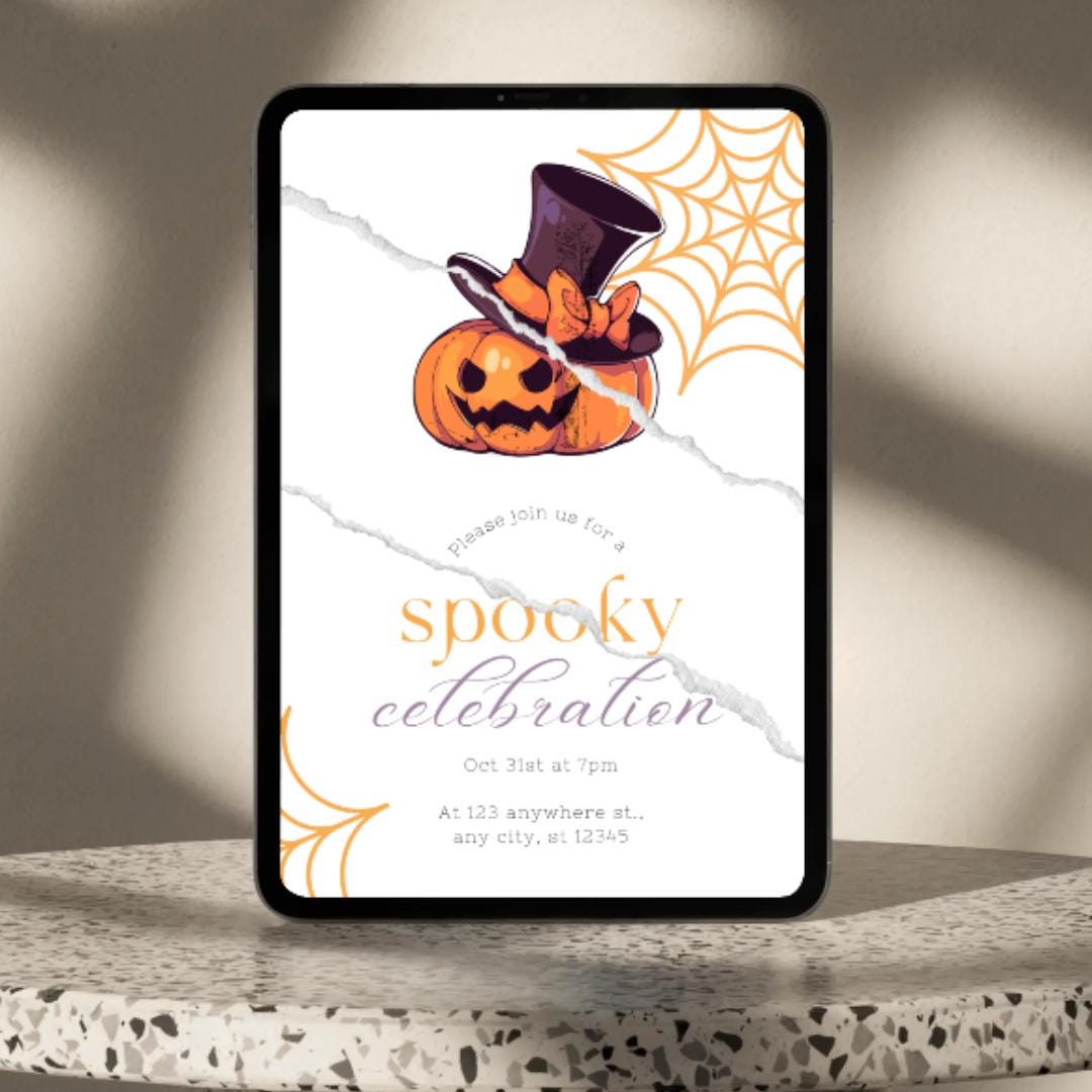 Spooky Halloween Invitation Template, Party Template, Editable Canva ...