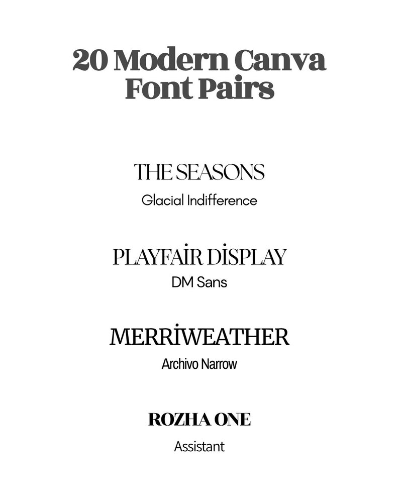 20 Modern Canva Font Pairings | Free Font Combinations, Branding ...