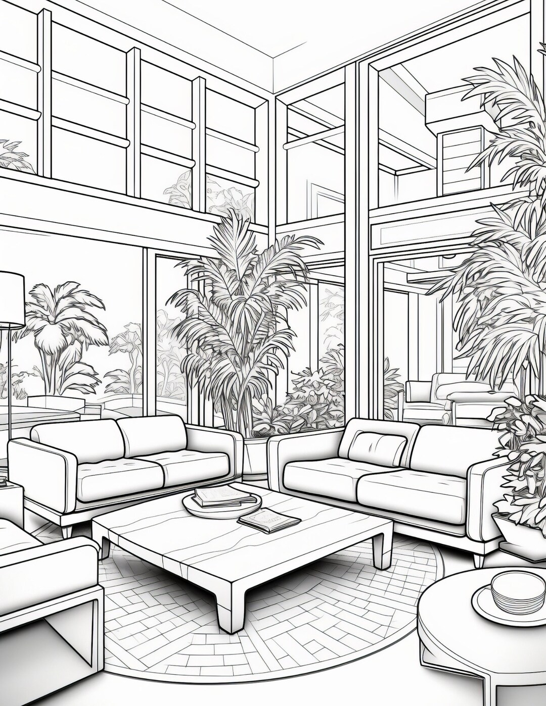 25 Page Decor Coloring Templates for Relaxation, Anxiety Relief ...