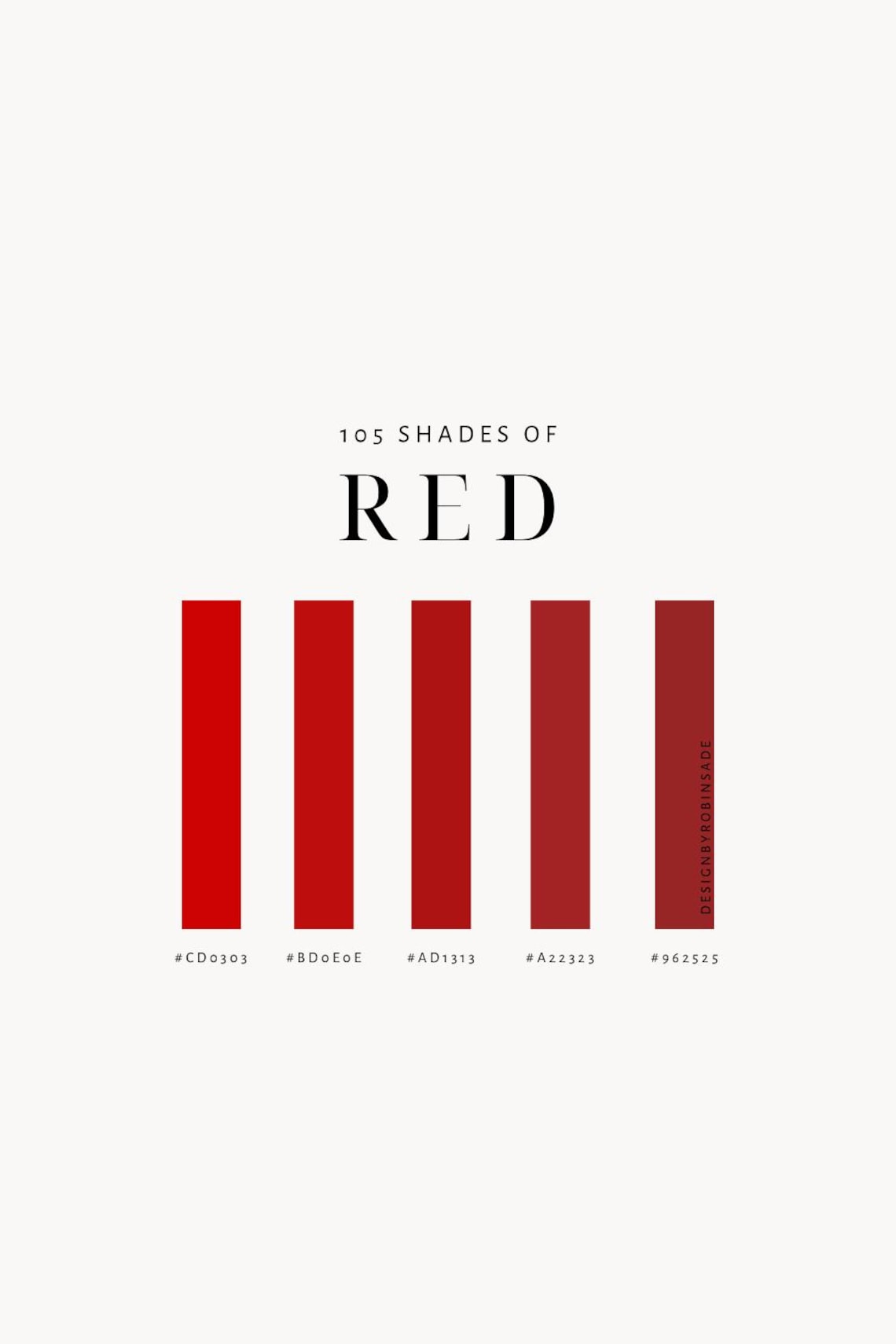 105 Shades of Red Palette Colors for Canva, Design, Artists, Branding ...