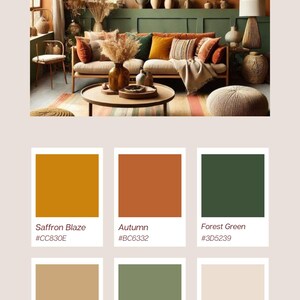 10 Boho Decor Color Palette for Canva, 60 Canva Shades, Color Codes ...