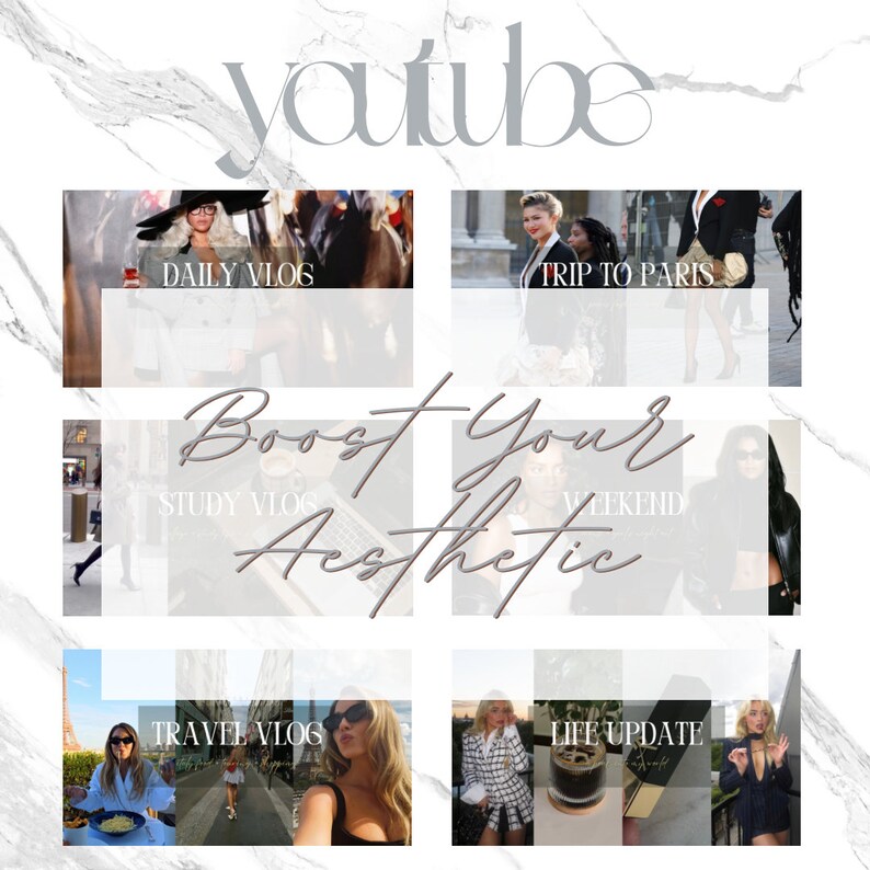 6 Bold Chic Vlog Youtube Thumbnails, Minimalist Thumbnails ...