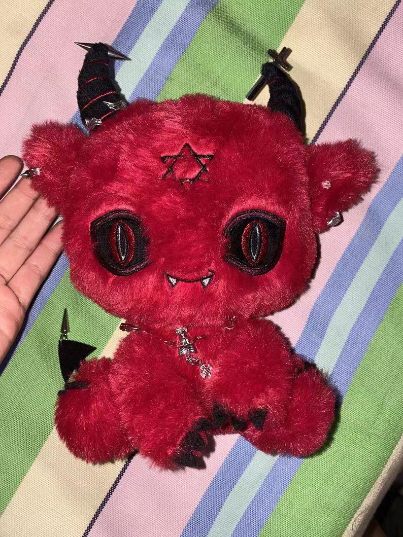 Red Cute Devil Plush Toy Cute Devil Design Monster Doll Doll Suitable ...