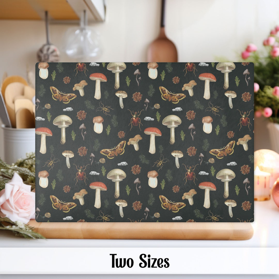 Mushroom Glass Cutting Board Cottagecore, Goblincore - Etsy