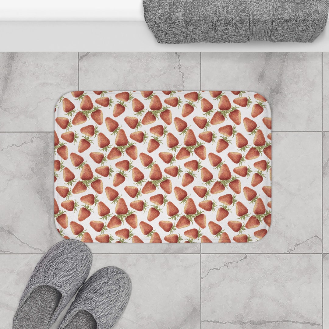 Strawberry Bath Mat Strawberry Bath Rug Cottagecore Home Decor Farmcore ...