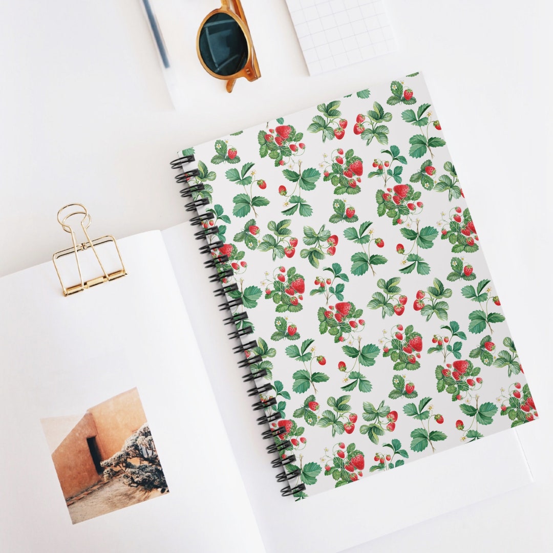 Strawberries Spiral Notebook - Cottagecore, Farmcore, Farmhouse - Etsy