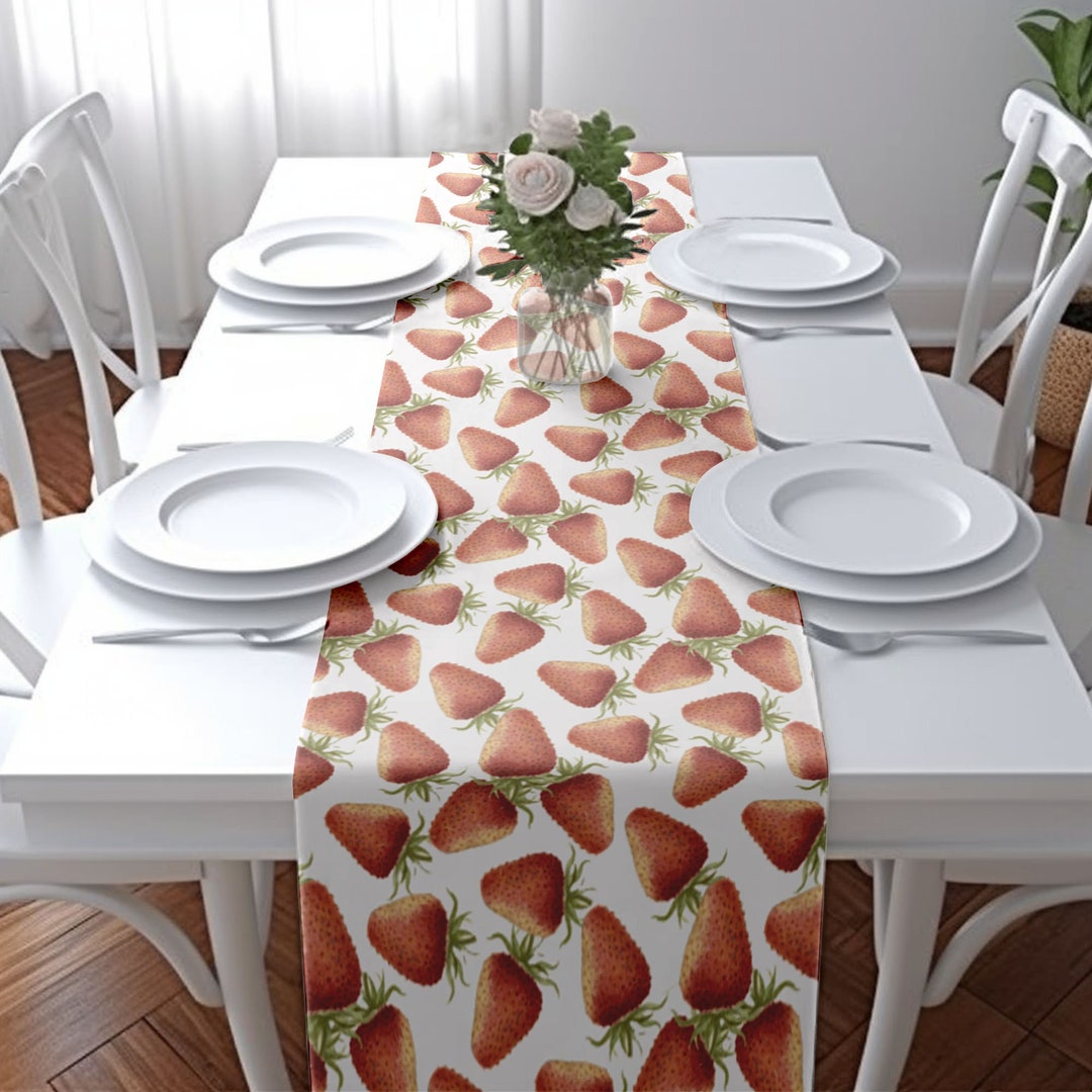 Strawberry Table Runner Cottagecore Dining Room Farmcore Home Decor - Etsy