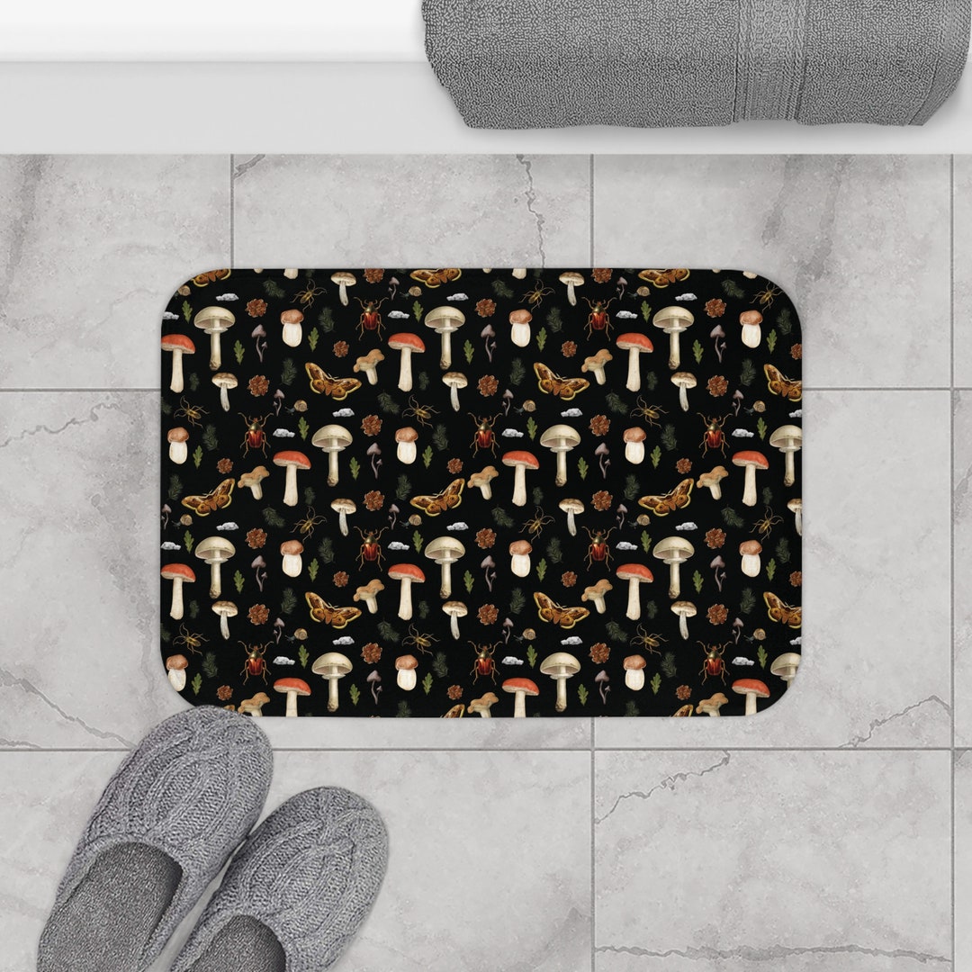 Mushroom Bath Mat Cottagecore Mushroom Bath Rug Goblincore Home Decor ...