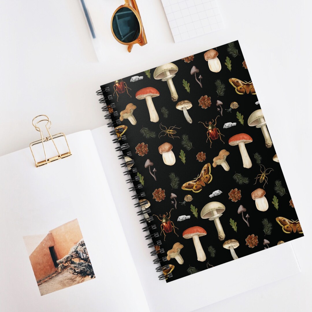 Mushroom Spiral Notebook - Goblincore, Cottagecore Journal - Etsy