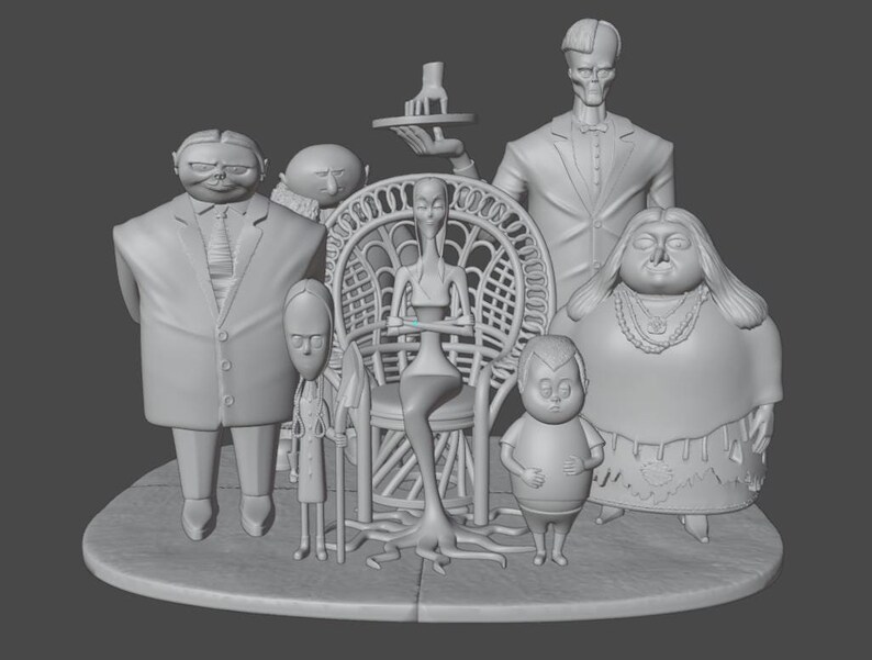 Custom Addams Family 3D Model STL Quirky Gothic Family Fanart Unique ...