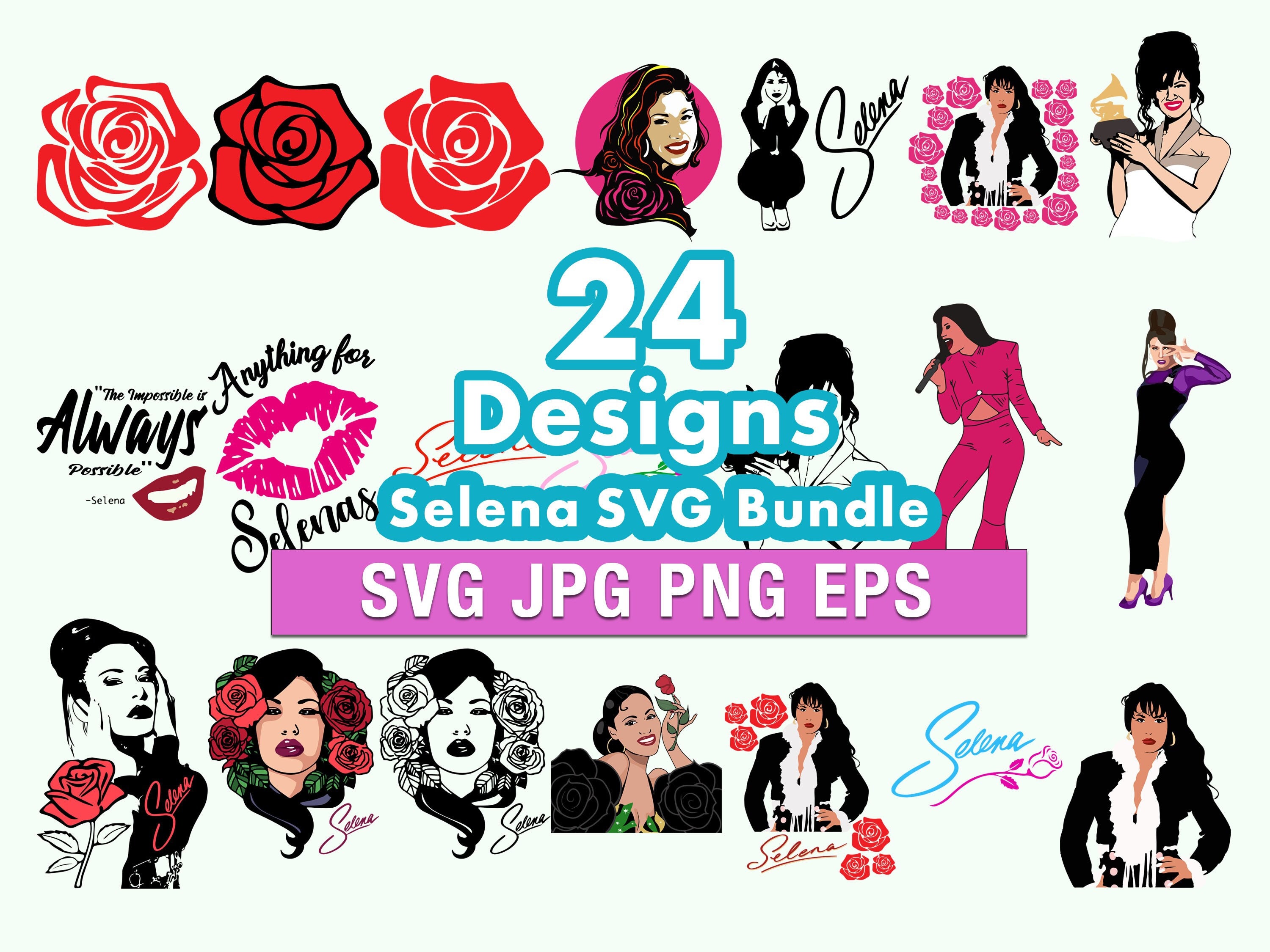 Selena Svg Bundle Selena Roses Svg Png Selena Png Svg Selena Roses Svg ...