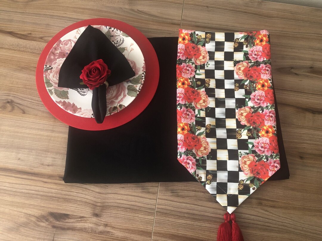 Tableware Presentation Full Set Rose Patterned - Etsy