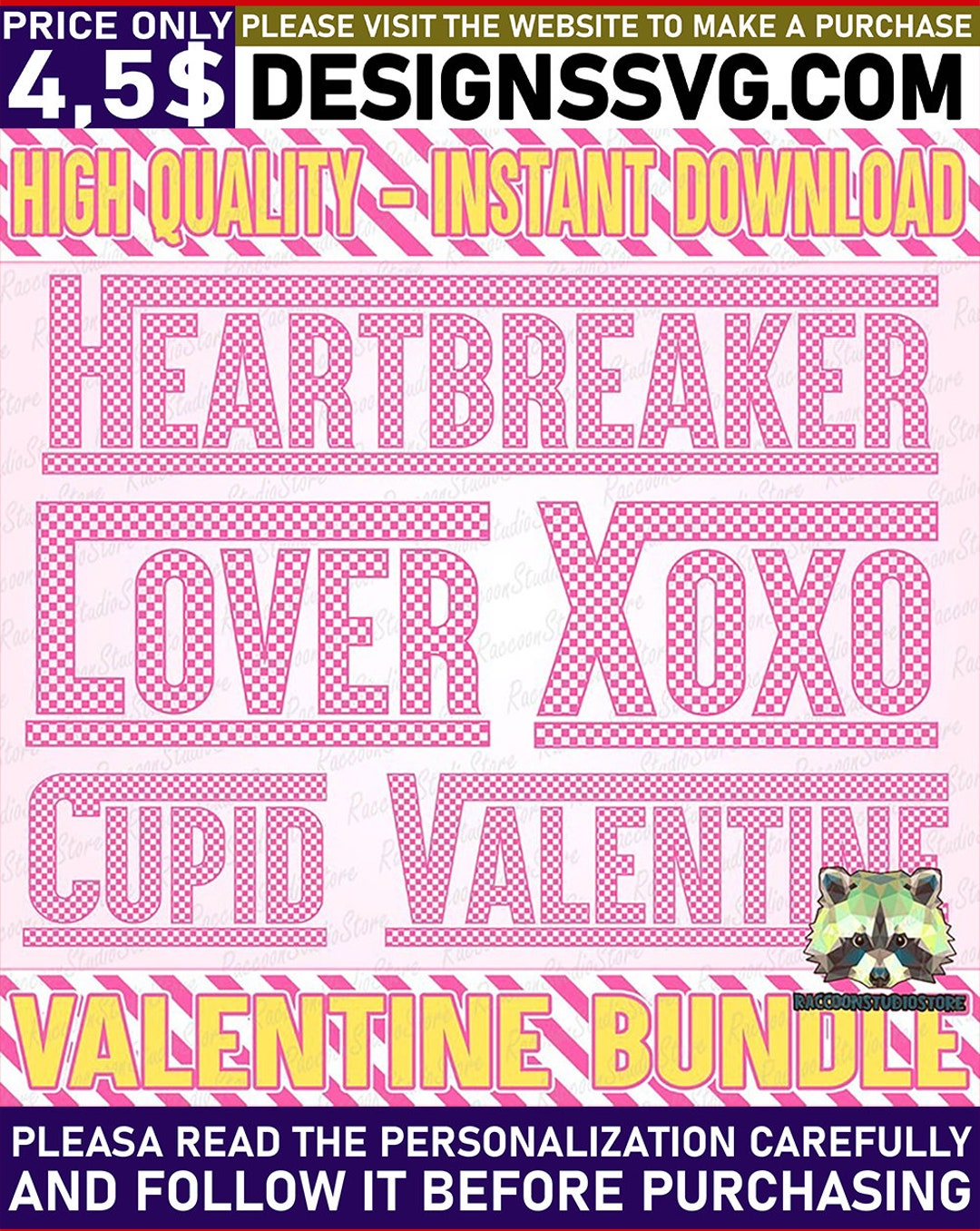Heartbreaker Valentine Png Bundle, Checkerboard Lover Png, XOXO Cupid ...