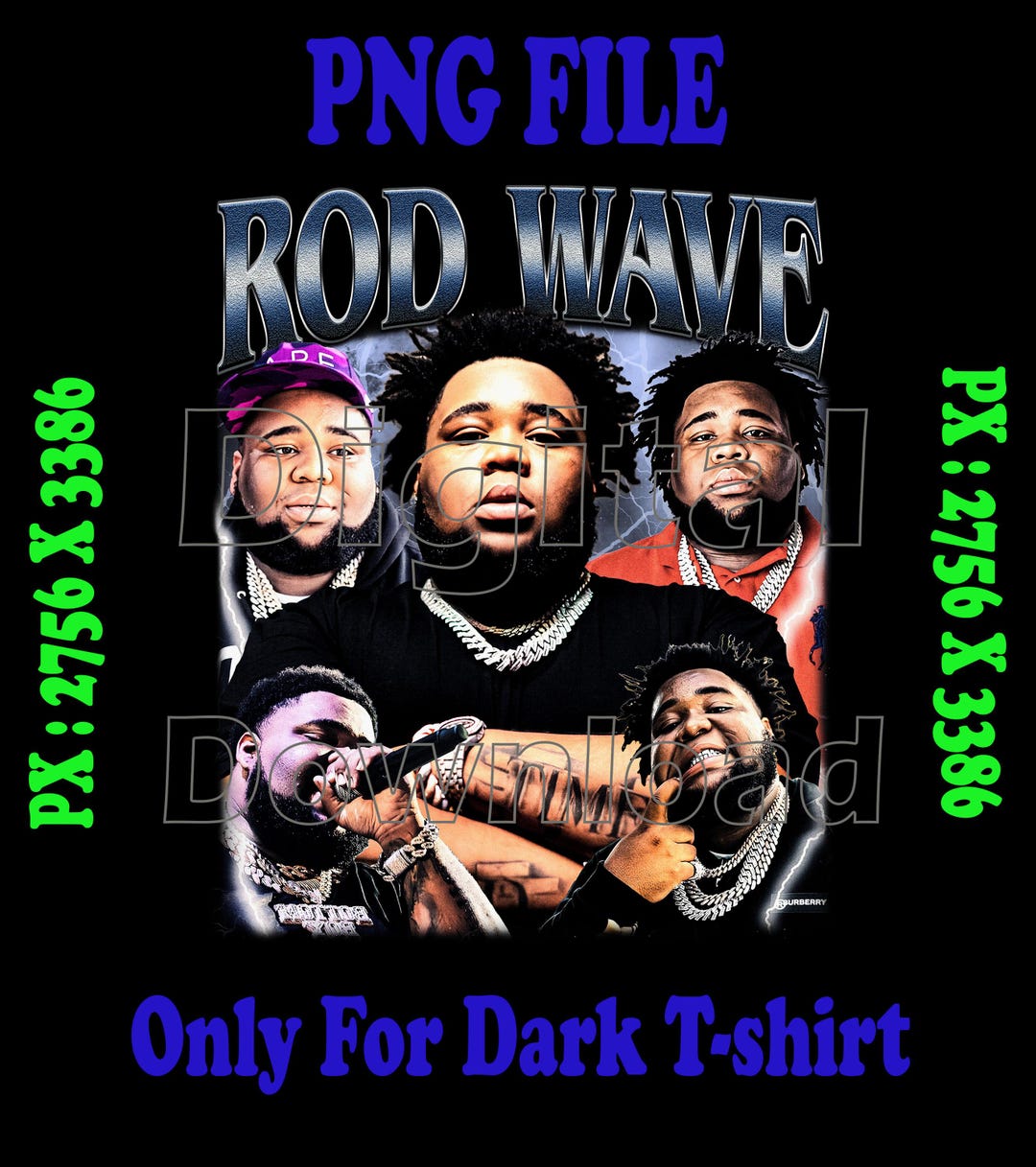 Rod Wave T Shirt Design PNG Instant Download - Etsy
