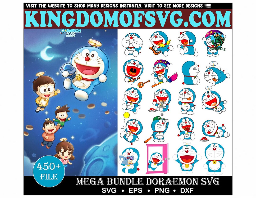 450 Doraemon SVG, Undle Layered SVG, Cricut, Cut File Cricut, Cutting ...