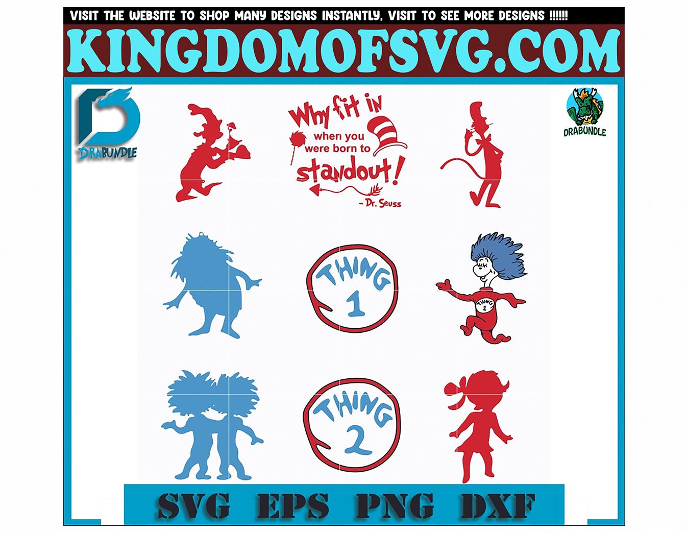 Dr Seuss Svg Bundle Cat In The Hat Svg Dr Seuss Hat Svg Dr Seuss