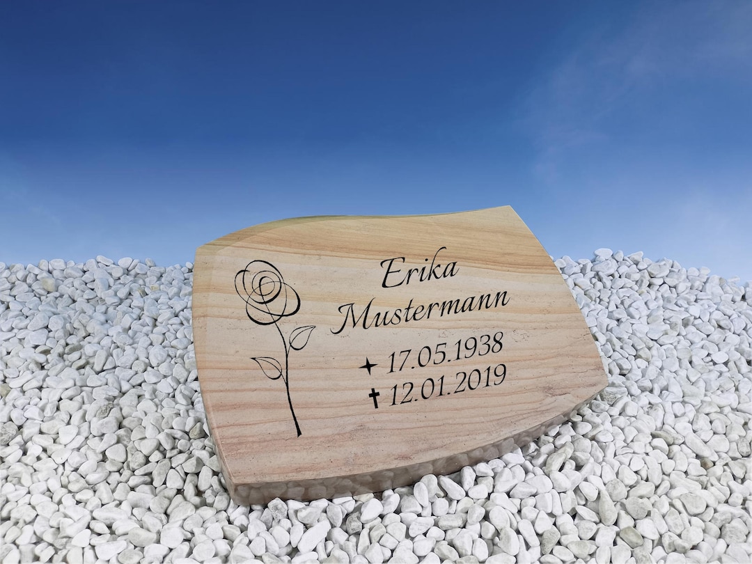 Gravestone Curved 50x40x7 Cm Material: Sandstone Natural Stone - Etsy
