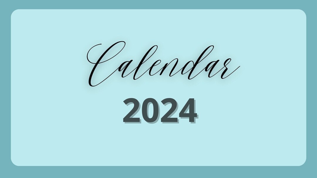 Blue Themed Calendar 2024 - Etsy