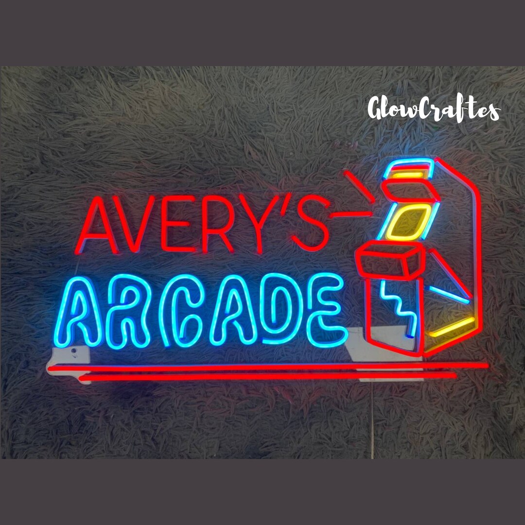Custom Arcade Machine Neon Sign, Arcade Led Sign, Game Room Decor ...