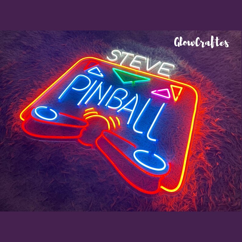 Custom Pinball Neon Sign Pinball Led Sign Game Room Decor - Etsy