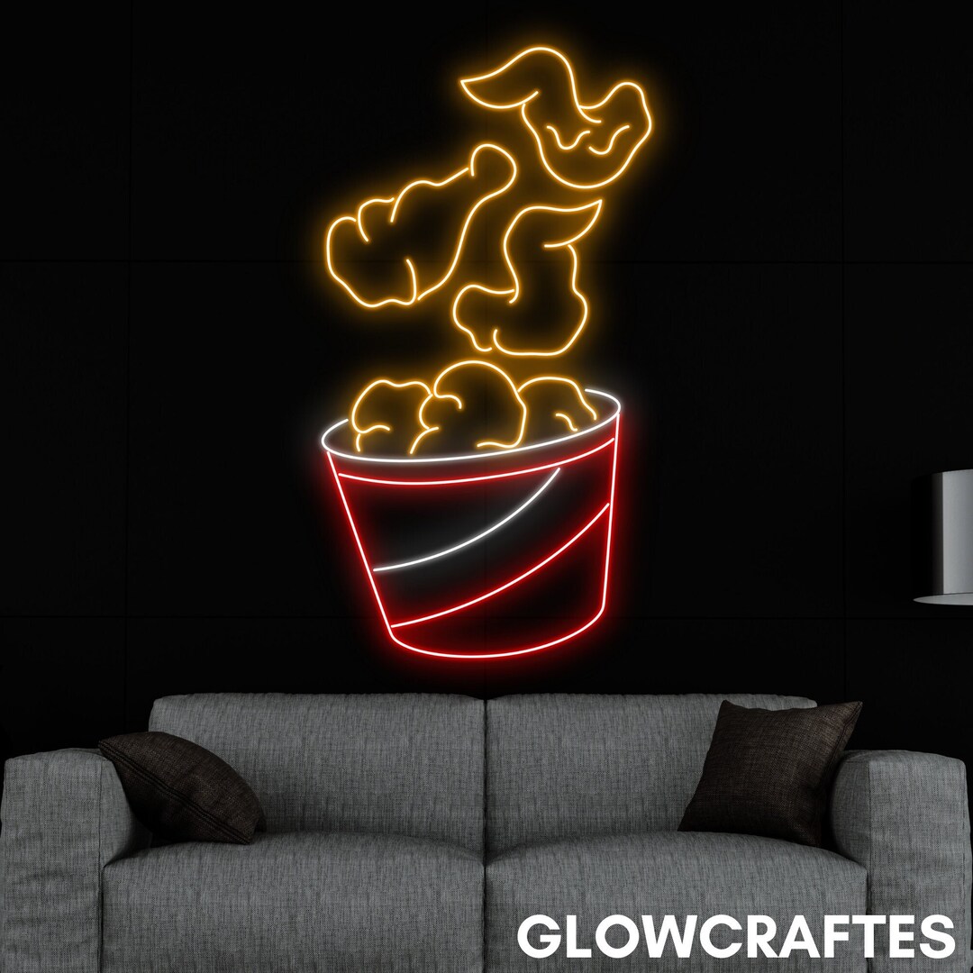 Fried Chicken Neon Sign, Fried Chicken Led Sign, Fried Chicken Lover ...