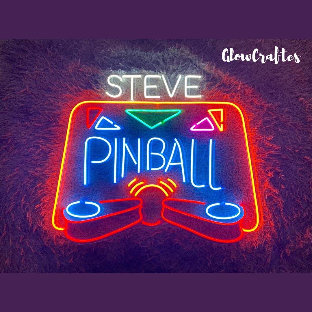 Custom Pinball Neon Sign Pinball Led Sign Game Room Decor - Etsy