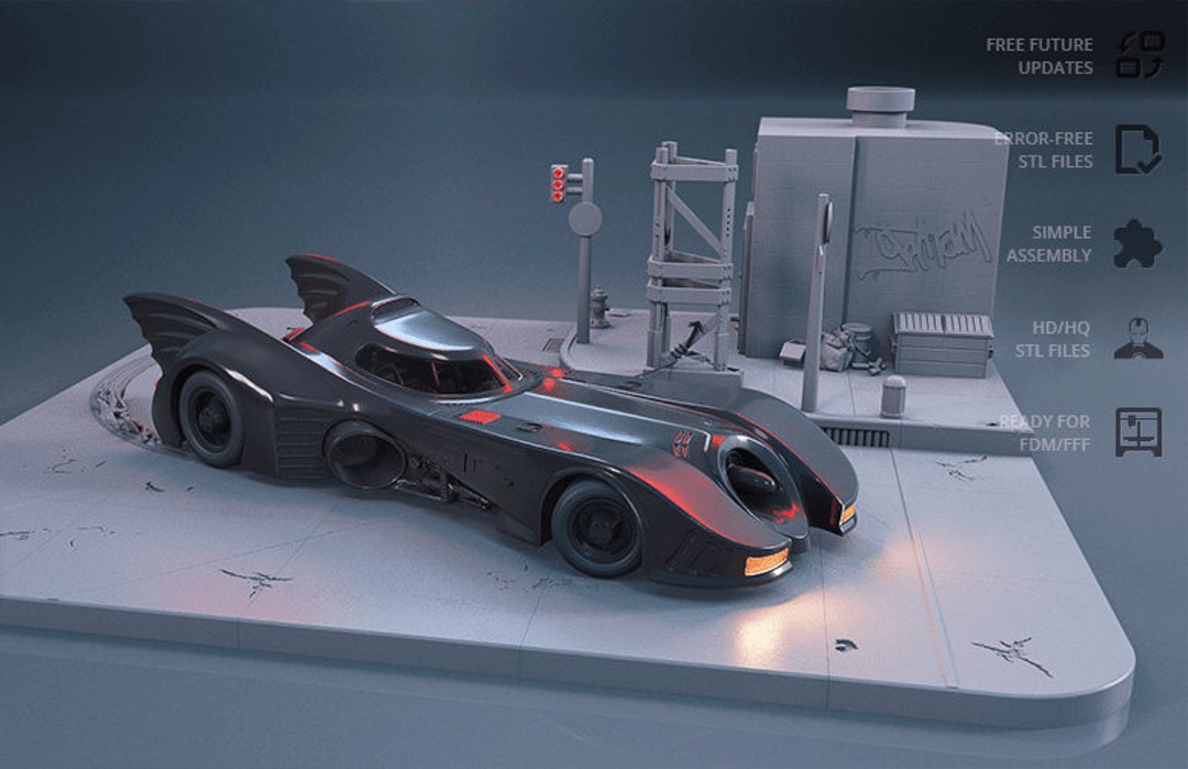 Batmobile 1989 STL, Batmobile 3D Model, Batmobile 3D Print Files ...