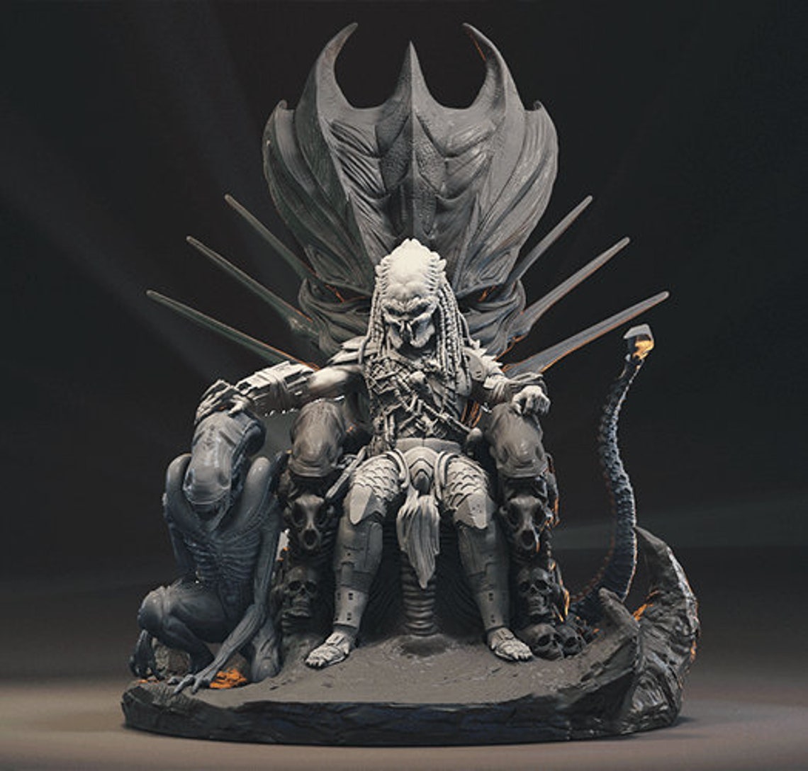 Predator on Throne STL, Predator 3D Model, Predator 3D Print Files ...