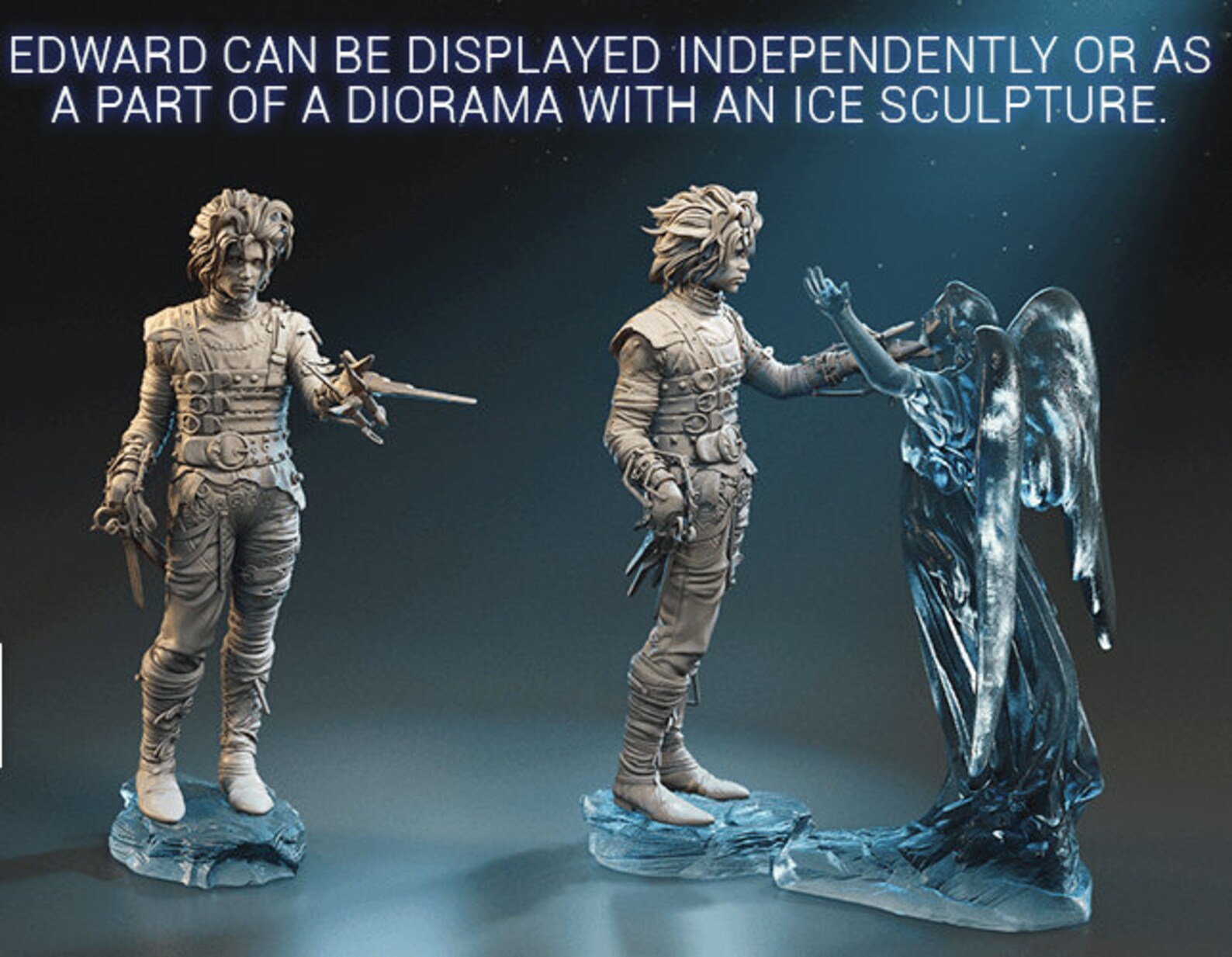 Edward Scissorhands STL, Scissorhands 3D Model, Scissorhands 3D Print Files, Scissorhands Statue ...