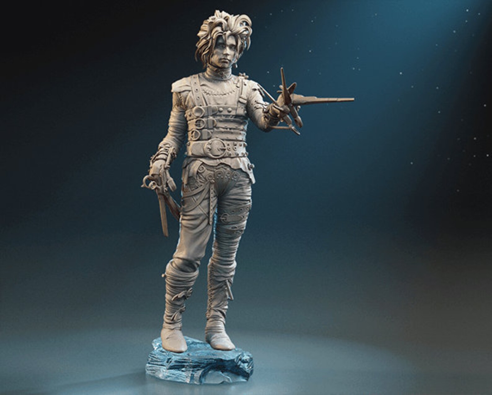 Edward Scissorhands STL, Scissorhands 3D Model, Scissorhands 3D Print Files, Scissorhands Statue ...