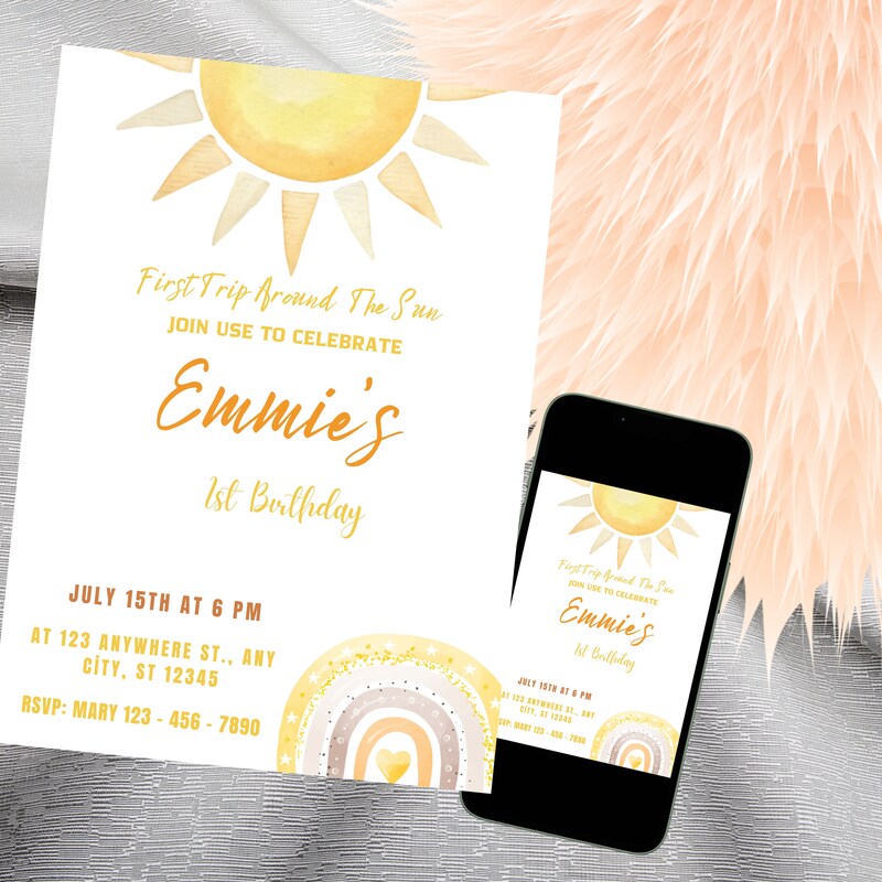 Sun Invitation - Etsy