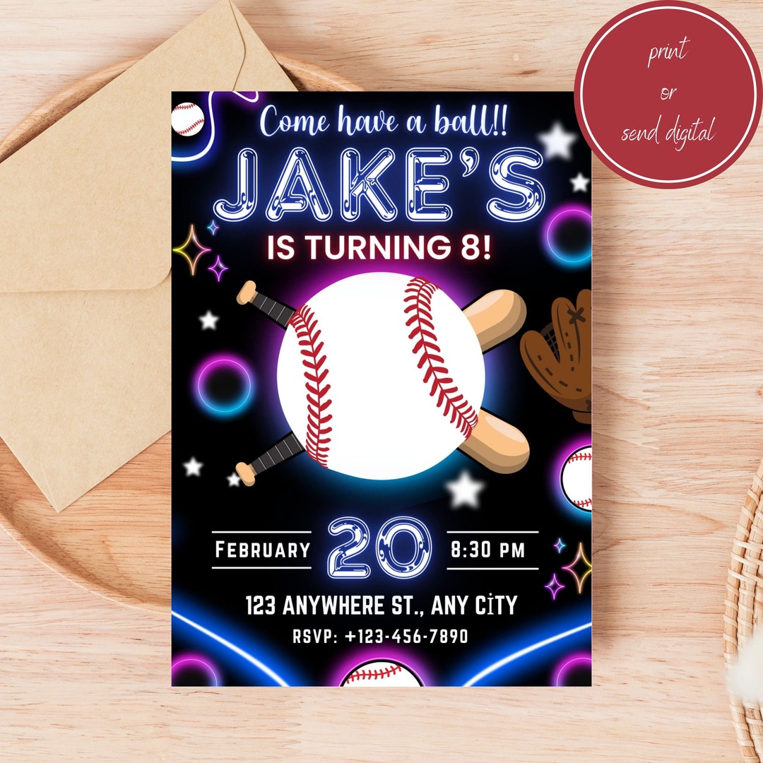 Editable Boy Sport İnvitation ,baseball Invite,boy Sports Themed ...