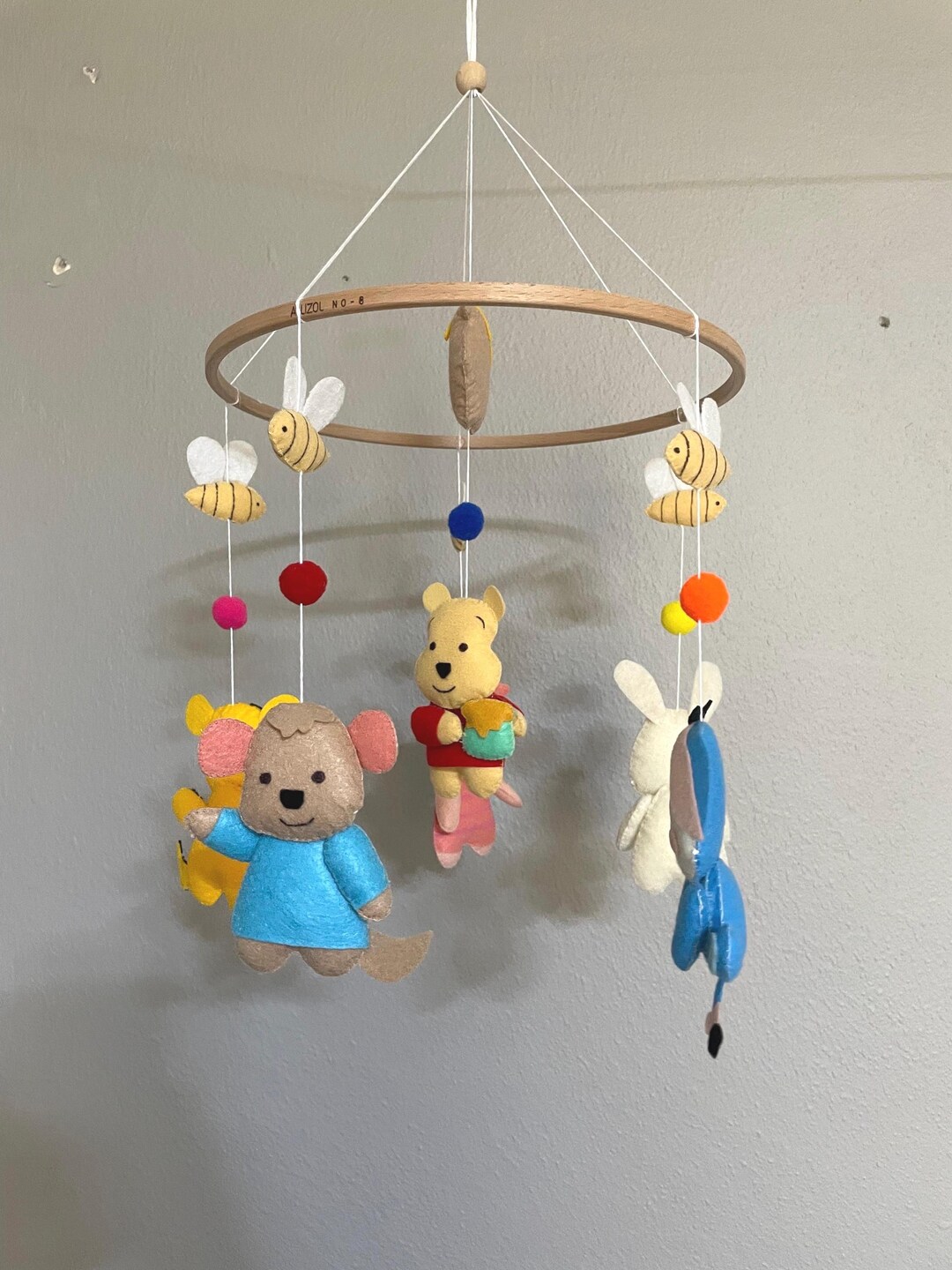 Baby Crib Mobile. Winnie the Poo Figure. Soft Handmade From Felt. - Etsy