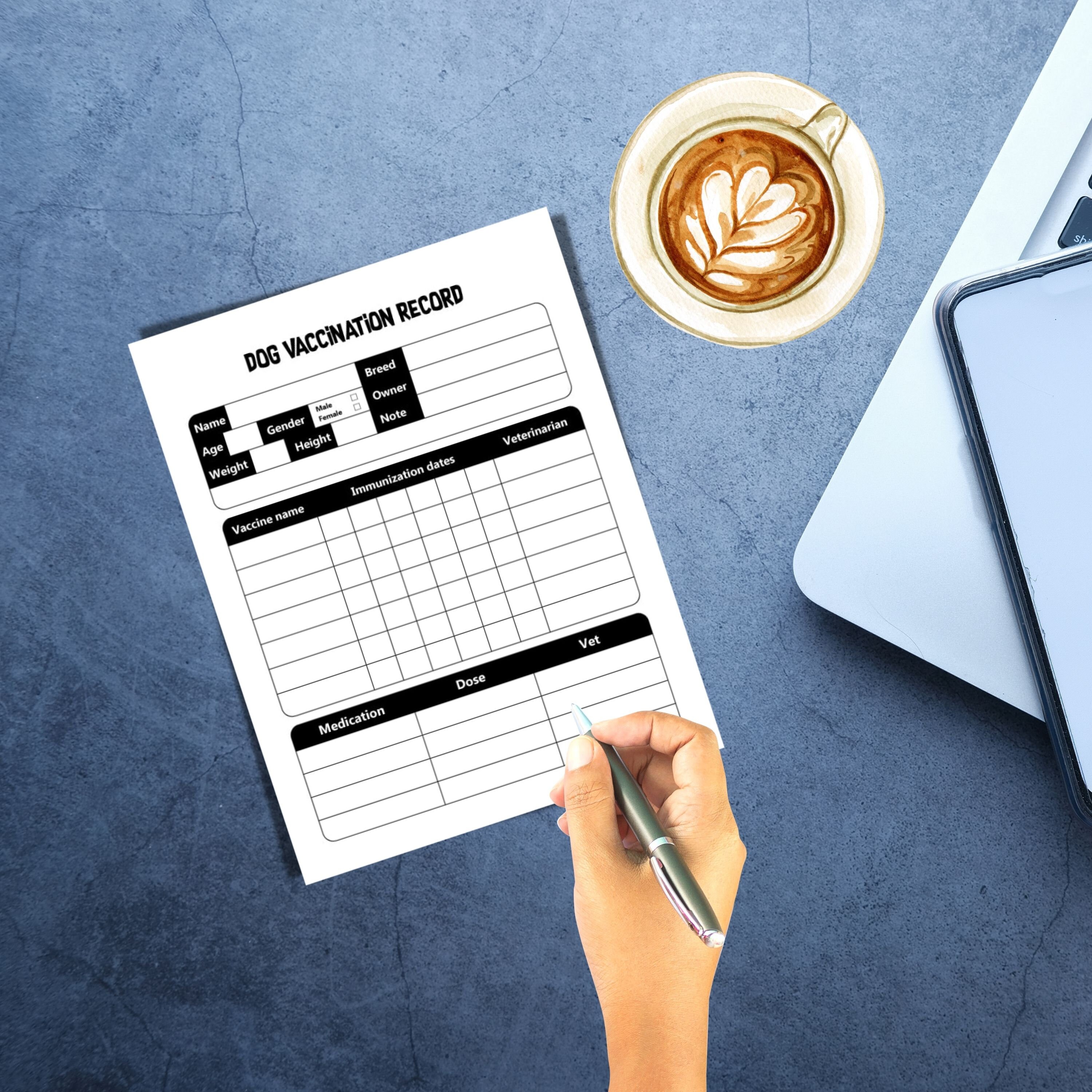 Dog Vaccination Record Printable is in Convenient Sizes Such as 69 and ...
