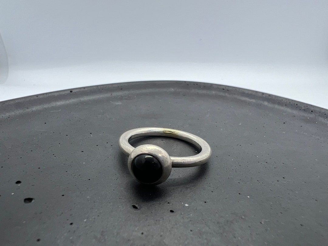 Authentic Pandora Goodbye Kiss Smooth Onyx Cabochon Ring S925 ALE. Size ...