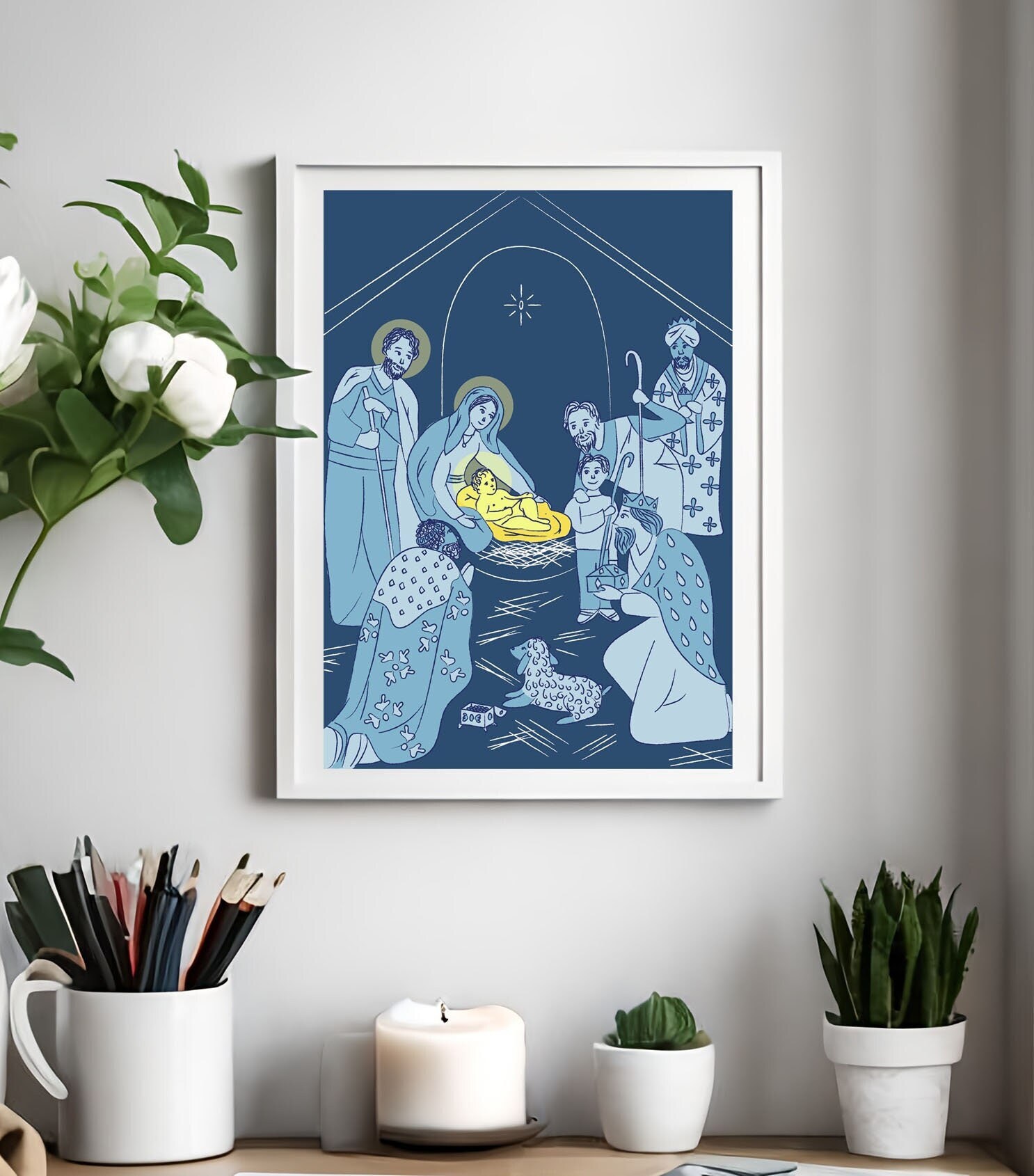 Nativity Scene, Holy Family Art, Digital Download, Christmas Print ...